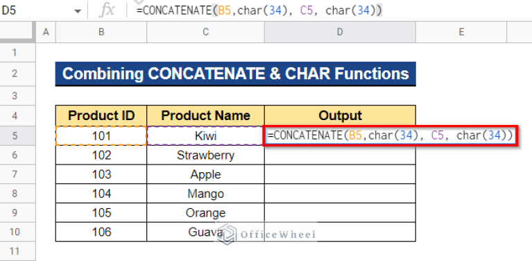 How to Concatenate Double Quotes in Google Sheets (3 Ways)