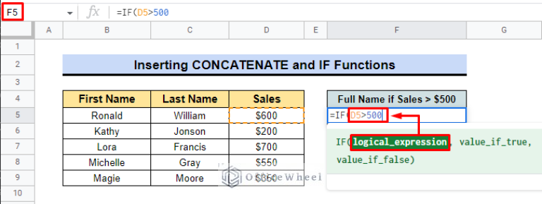 How to Concatenate Values for IF Condition in Google Sheets