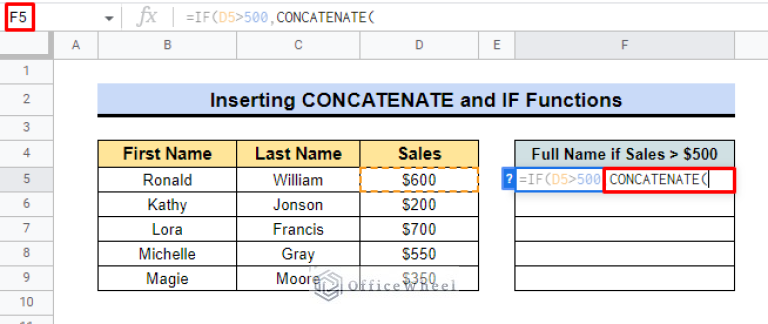 How to Concatenate Values for IF Condition in Google Sheets