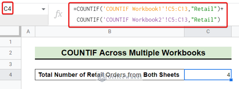 Google Sheets Count Cells from Another Workbook with COUNTIF Function