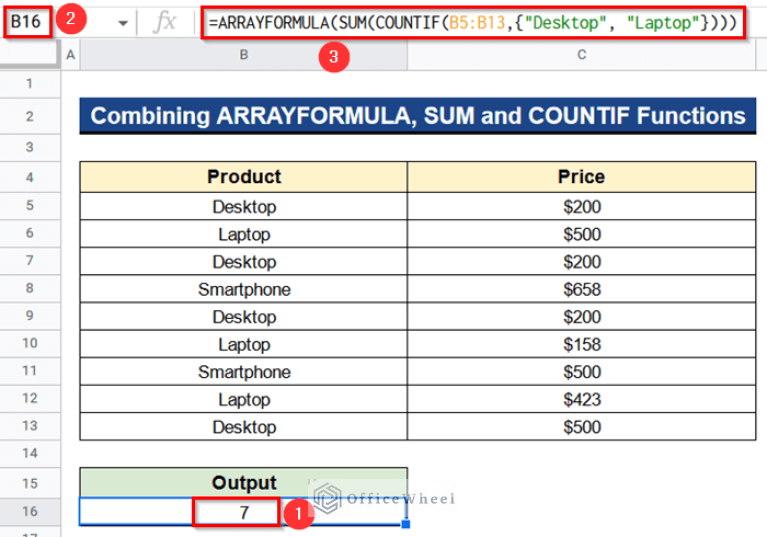 How to Use COUNTIF Function with OR Logic in Google Sheets