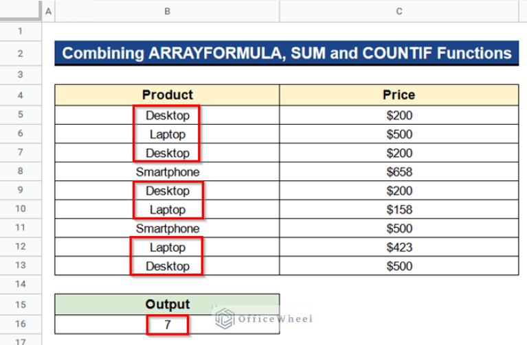 How to Use COUNTIF Function with OR Logic in Google Sheets