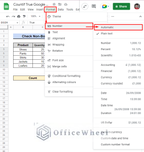 How to Use COUNTIF for True Condition in Google Sheets