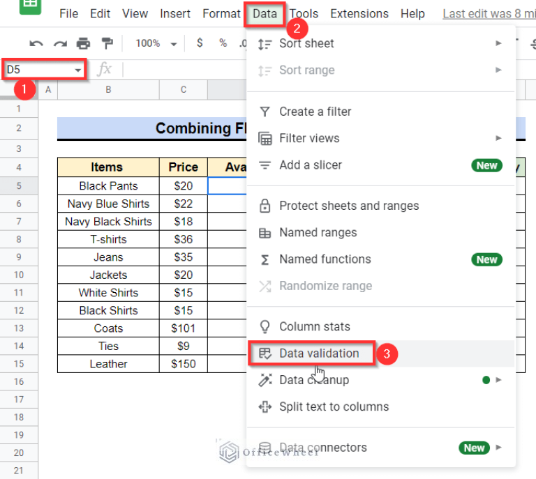 How to Use Data Validation and Filter in Google Sheets (4 Ways)