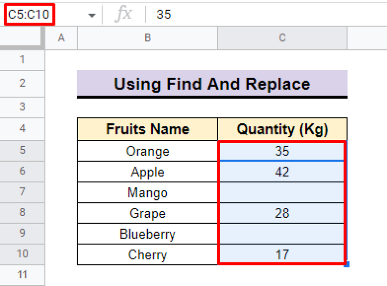  How To Find And Replace Blank Cells In Google Sheets 