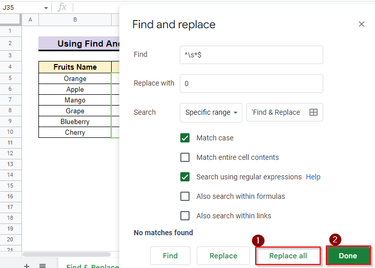 How To Find And Replace Blank Cells In Google Sheets