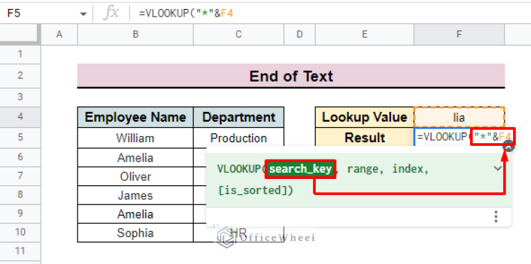 How to VLOOKUP for Partial Match in Google Sheets