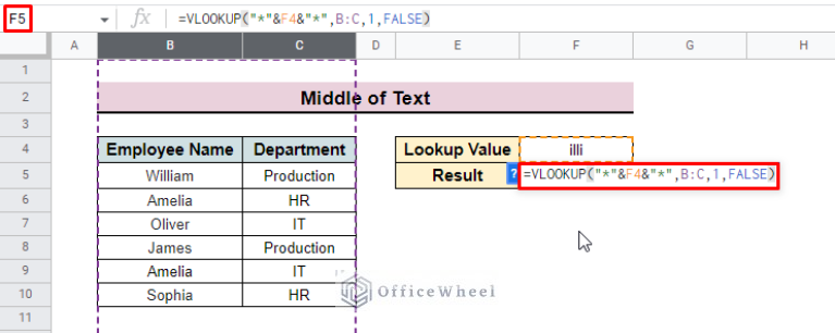 How to VLOOKUP for Partial Match in Google Sheets