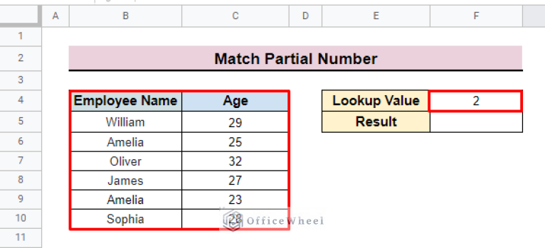 How to VLOOKUP for Partial Match in Google Sheets