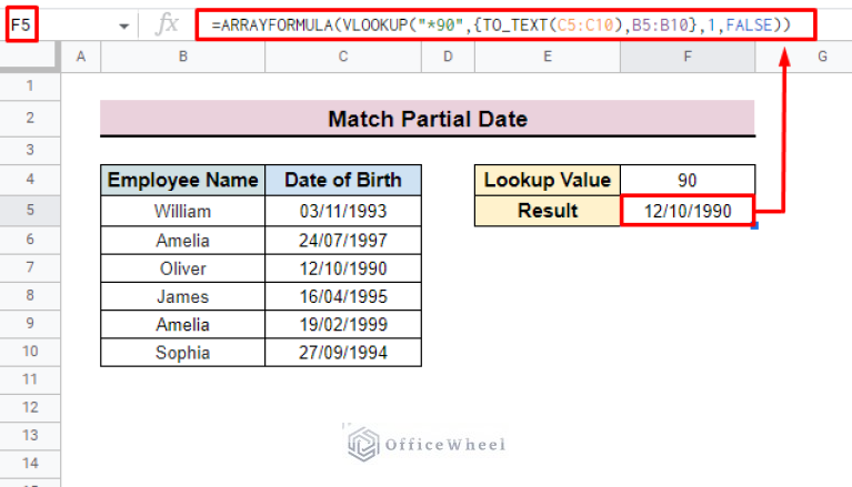 How to VLOOKUP for Partial Match in Google Sheets