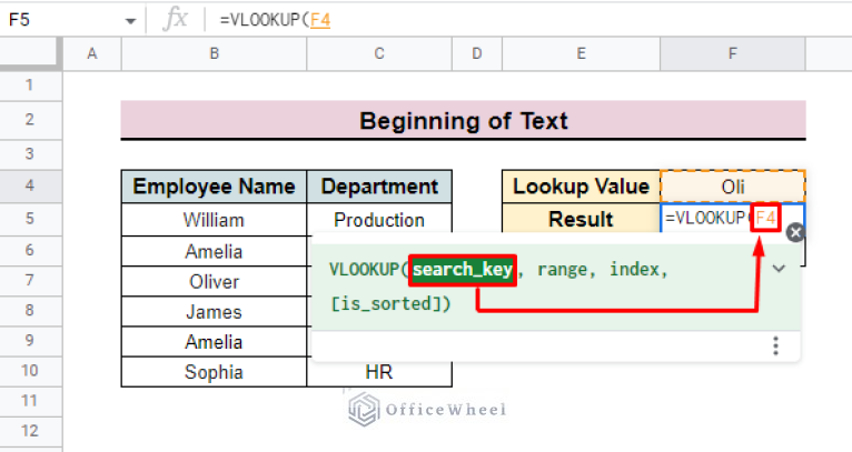 How to VLOOKUP for Partial Match in Google Sheets