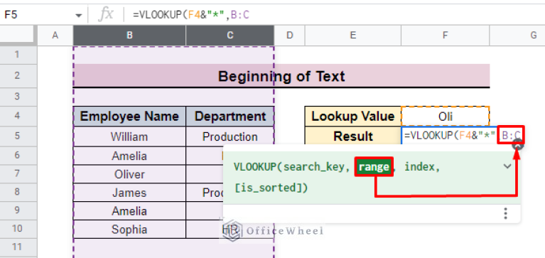 How to VLOOKUP for Partial Match in Google Sheets