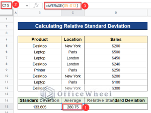 Calculate Standard Deviation with IF Condition in Google Sheets