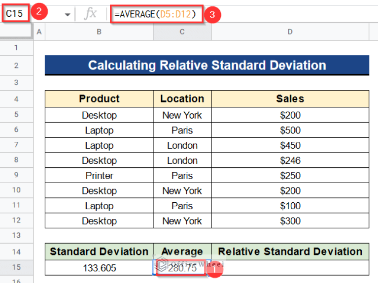 Calculate Standard Deviation with IF Condition in Google Sheets