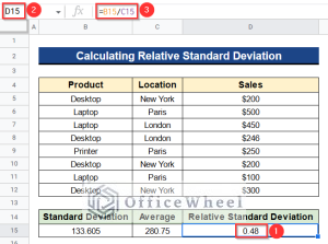 Calculate Standard Deviation with IF Condition in Google Sheets