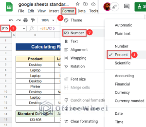 Calculate Standard Deviation with IF Condition in Google Sheets
