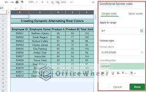 How to Add Alternating Colors Every 2 Rows in Google Sheets