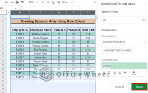 How to Add Alternating Colors Every 2 Rows in Google Sheets