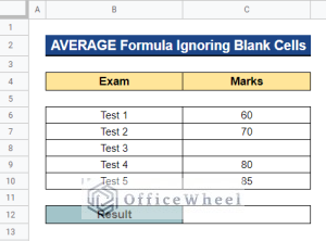How to Ignore Blank Cells with AVERAGE Formula in Google Sheets