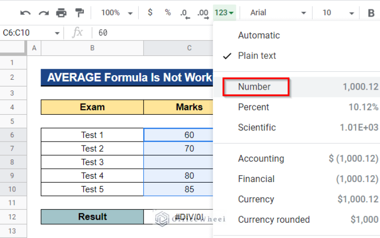 How to Ignore Blank Cells with AVERAGE Formula in Google Sheets