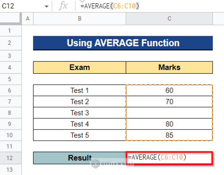 How to Ignore Blank Cells with AVERAGE Formula in Google Sheets