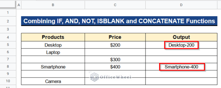 How to Concatenate If Cell Is Not Blank in Google Sheets (7 Ways)