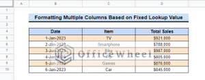 Google Sheets Conditional Formatting with INDEX-MATCH