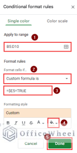 Google Sheets Conditional Formatting with INDEX-MATCH