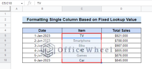 Google Sheets Conditional Formatting with INDEX-MATCH