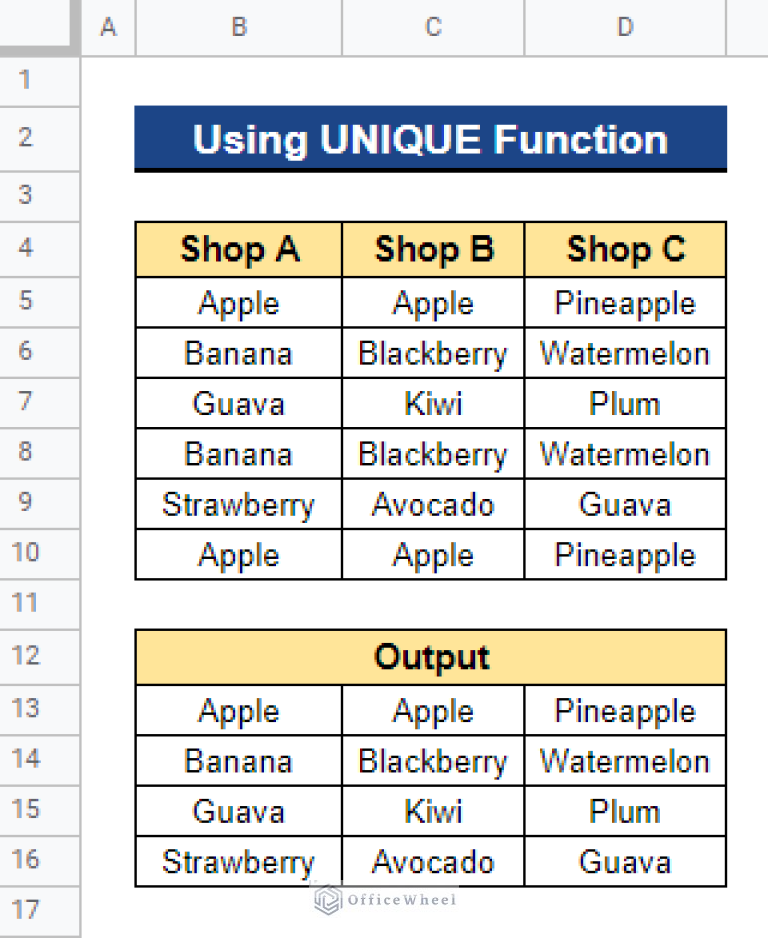 How To Count Unique Values In Multiple Columns In Google Sheets