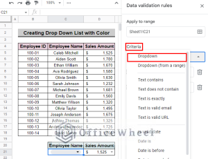 How to Apply Color to Drop Down List in Google Sheets (2 Ways)