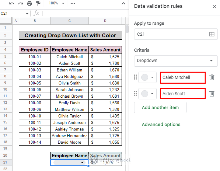How to Apply Color to Drop Down List in Google Sheets (2 Ways)