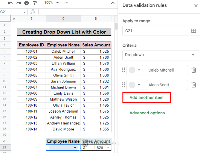 How to Apply Color to Drop Down List in Google Sheets (2 Ways)