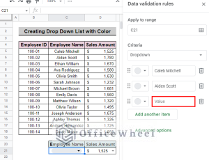 How to Apply Color to Drop Down List in Google Sheets (2 Ways)
