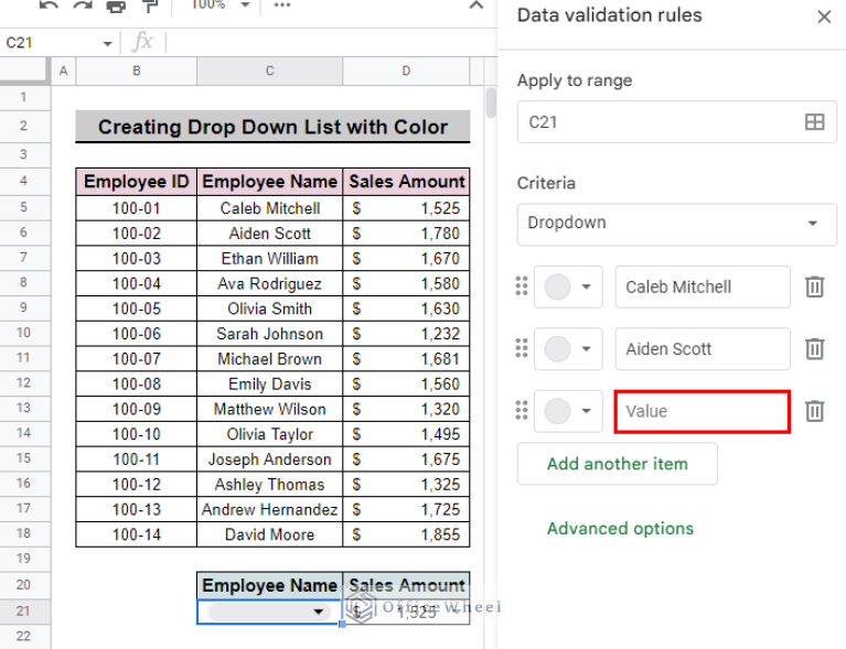 How to Apply Color to Drop Down List in Google Sheets (2 Ways)