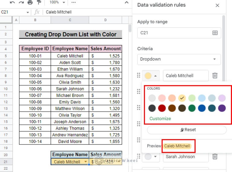 How to Apply Color to Drop Down List in Google Sheets (2 Ways)