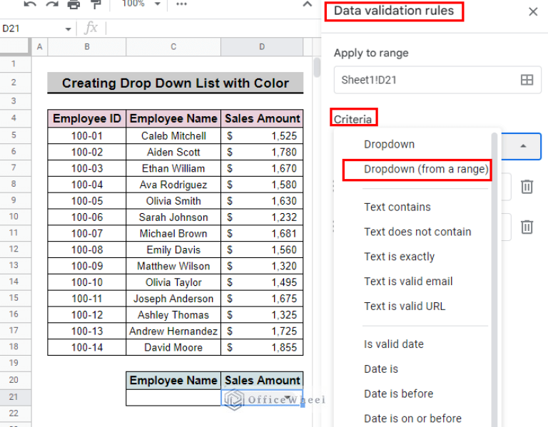 How to Apply Color to Drop Down List in Google Sheets (2 Ways)