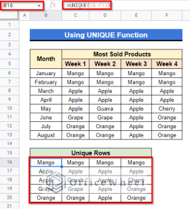 How to Filter Unique Rows in Google Sheets (4 Easy Ways)