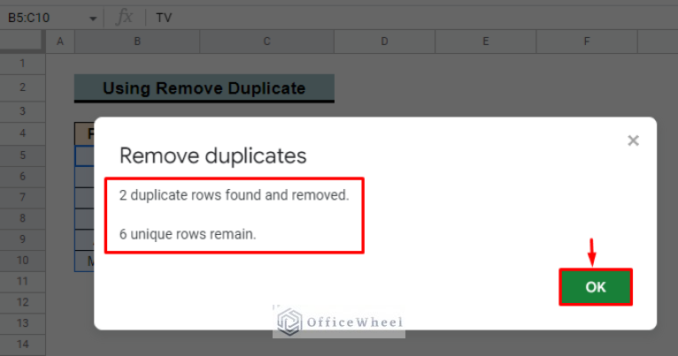 How to Find Unique Values Between 2 Columns in Google Sheets