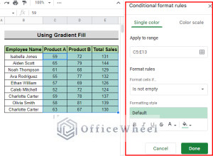 How to Apply Gradient Fill in Google Sheets (With Easy Steps)