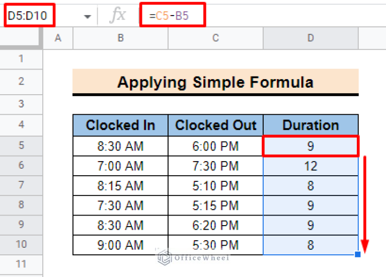How to Calculate Hours Between Two Times in Google Sheets