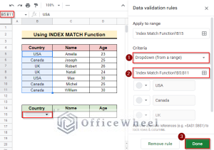 Use of Google Sheets INDEX MATCH in Multiple Columns