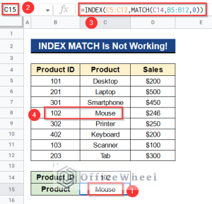 [Fixed!] INDEX MATCH Is Not Working in Google Sheets (5 Fixes)