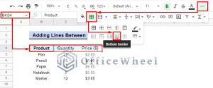 How to Insert Lines Between Cells in Google Sheets - OfficeWheel