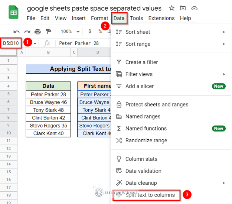 How to Paste Space Separated Values in Google Sheets (2 Ways)