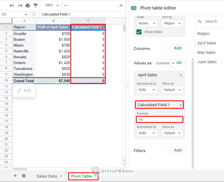 Google Sheets Add Calculated Field for Pivot Table with COUNTIF
