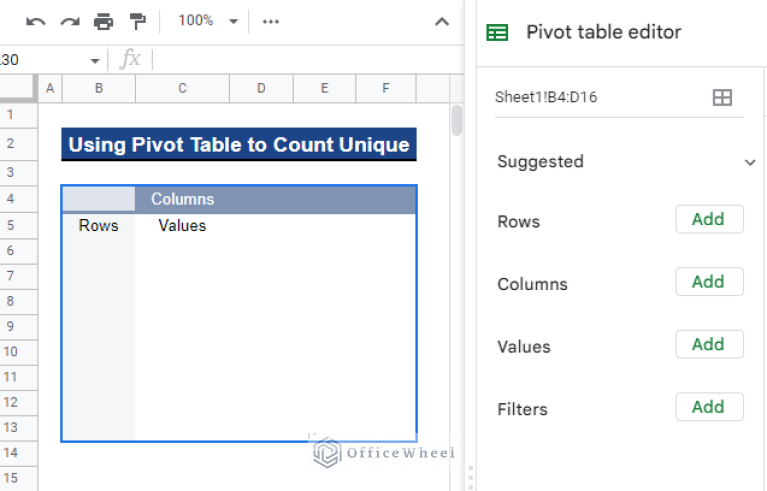 How to Use Pivot Table to Count Unique Values in Google Sheets