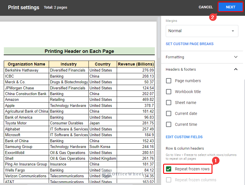 How To Print Header On Each Page In Google Sheets OfficeWheel