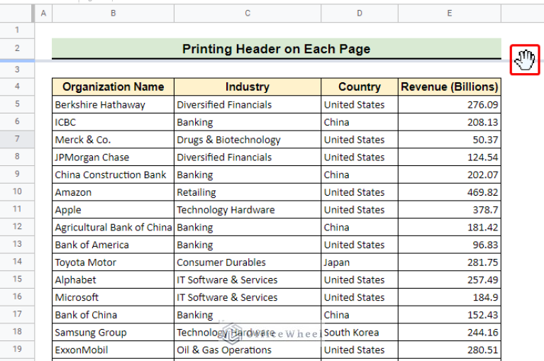 How to Print Header on Each Page in Google Sheets - OfficeWheel