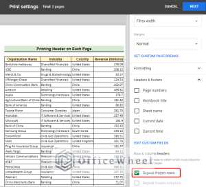 How to Print Header on Each Page in Google Sheets - OfficeWheel